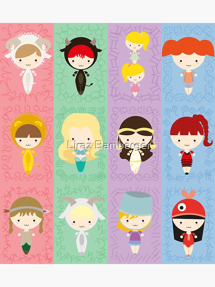 "Chibi Zodiac" Poster by lirazartberger | Redbubble