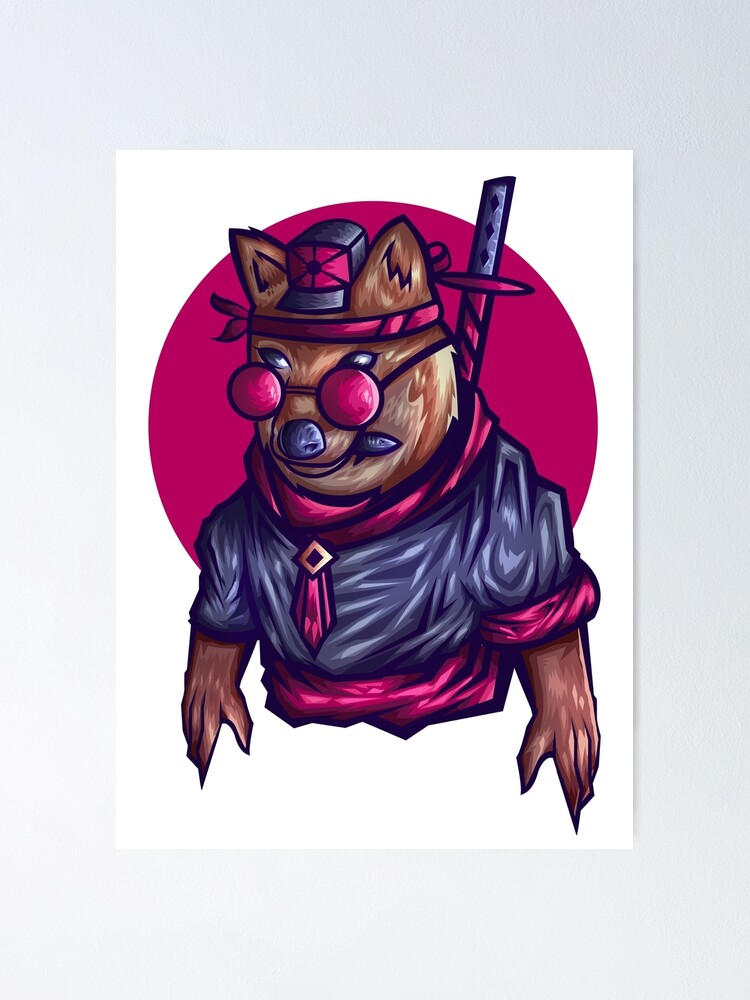 "Shiba Inu, the up to date doggo samurai" Poster for Sale by ...
