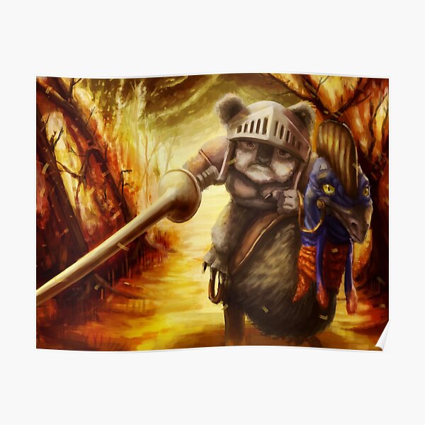 "Koala Knight on Cassowary" Poster by davehollandart | Redbubble