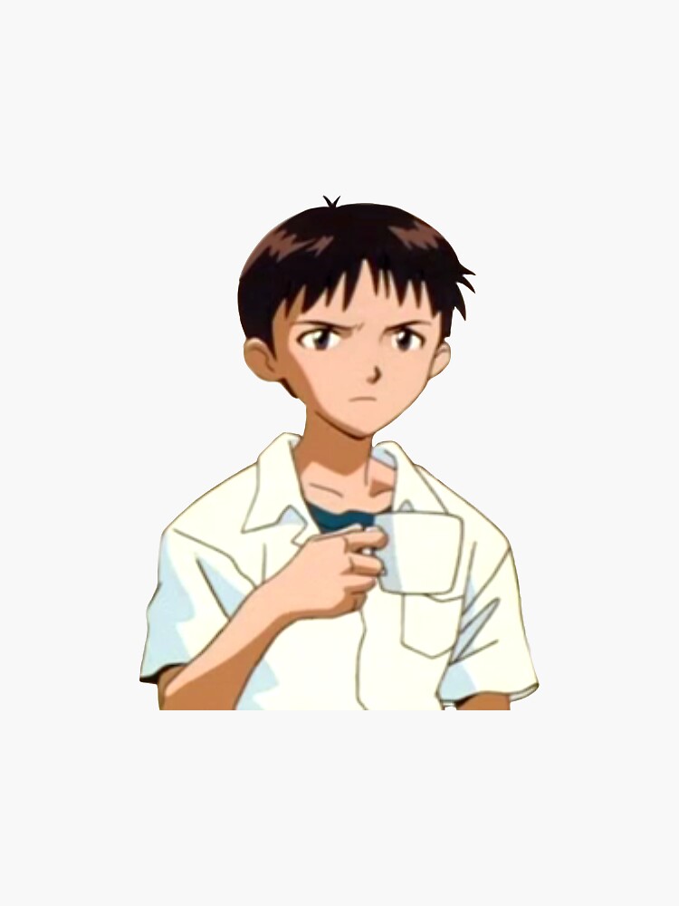 "Shinji Mug" Sticker for Sale by garrettlw | Redbubble