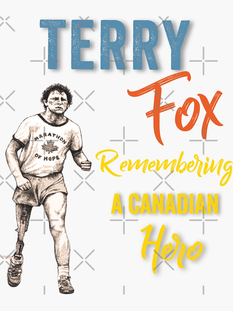 "TERRY FOX" Sticker for Sale by Hussain90 | Redbubble