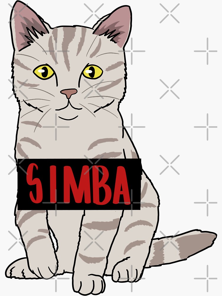 "Simba cat " Sticker by ArtbyAnkitha | Redbubble