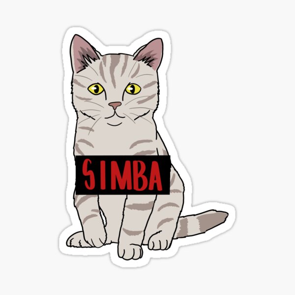 "Simba cat " Sticker by ArtbyAnkitha | Redbubble