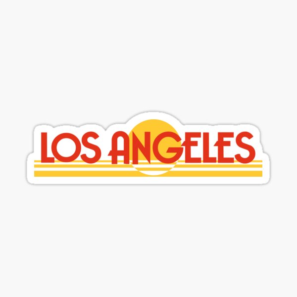 "1980's California Old Sun License Plate - "Los Angeles"" Sticker for ...