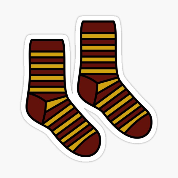 "Cute Magical Maroon and Yellow Socks" Sticker by fantasy-bubble ...