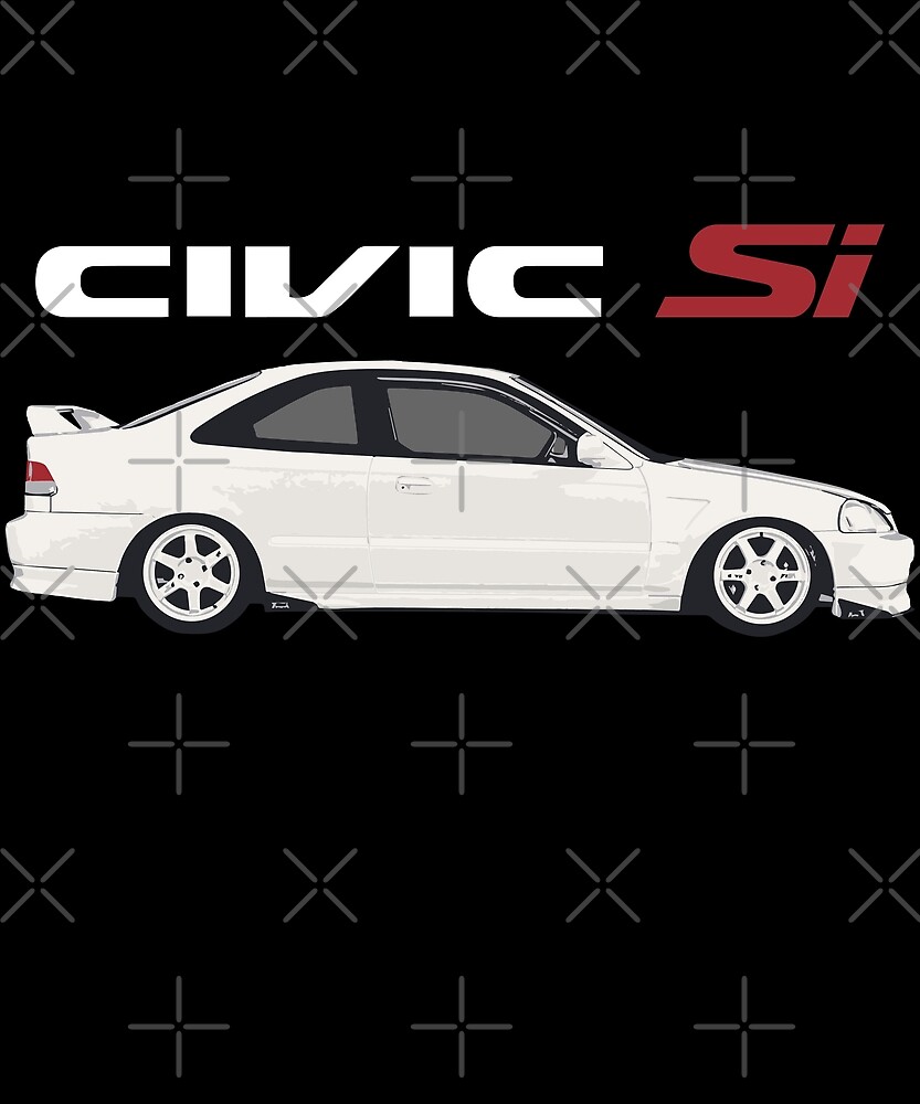 "white Civic Si coupe " by cowtownCOWBOY | Redbubble