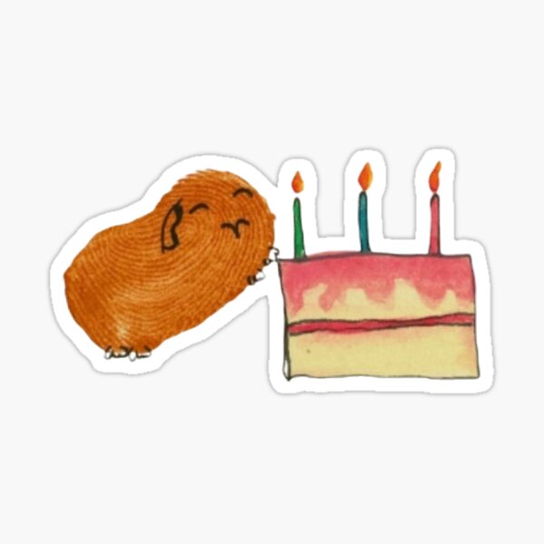 "Fingerprint Birthday Pig" Sticker by Plump-Pig | Redbubble