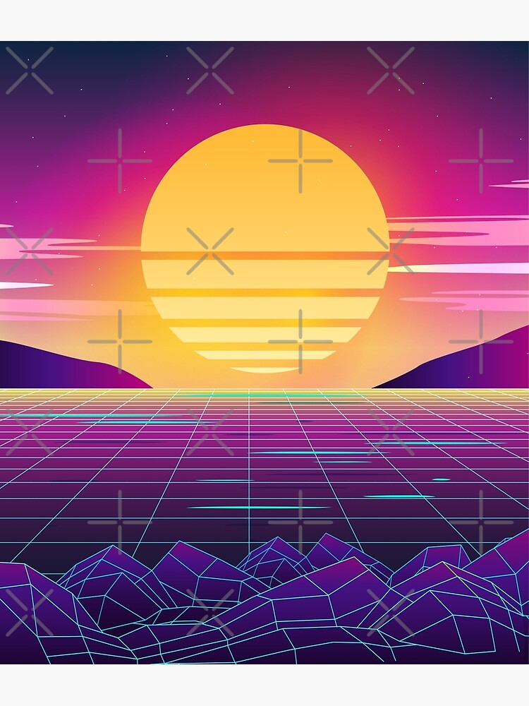 "80s Sunset at the Beach Retrowave" Metal Print for Sale by MaiZephyr ...