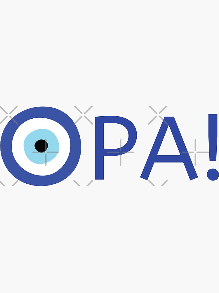 "OPA! Evil Eye" Sticker for Sale by TheStudioBee | Redbubble