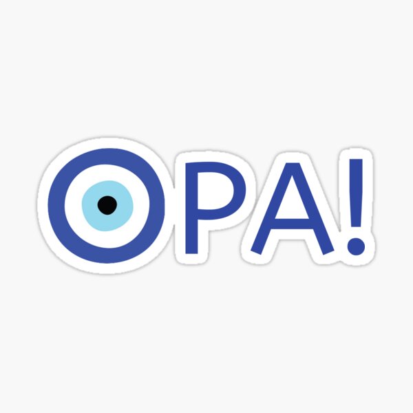 "OPA! Evil Eye" Sticker for Sale by TheStudioBee | Redbubble
