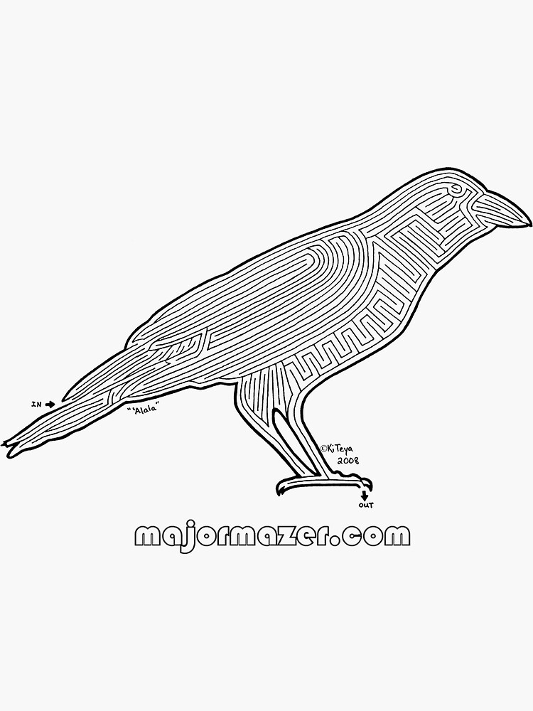 "'Alala Hawaiian Crow Maze" Sticker for Sale by MajorMazer | Redbubble