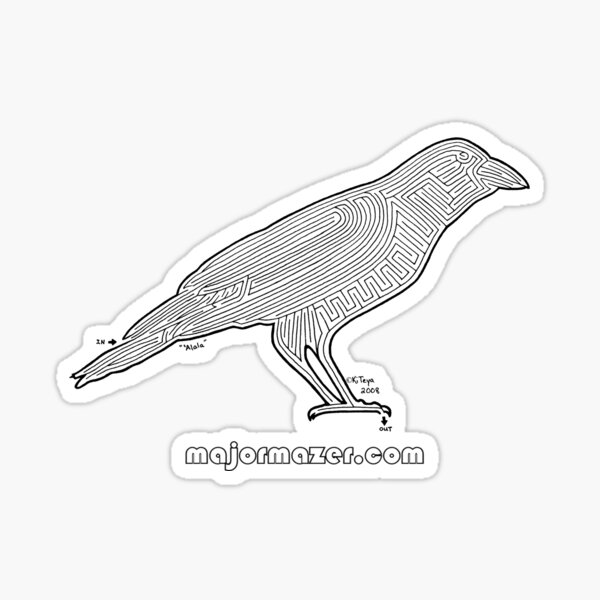 "'Alala Hawaiian Crow Maze" Sticker for Sale by MajorMazer | Redbubble