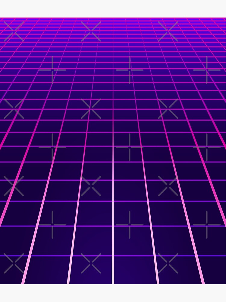 "Minimal Synthwave Grid lines" Metal Print by MaiZephyr | Redbubble