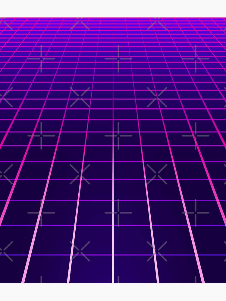 "Minimal Synthwave Grid lines" Sticker for Sale by MaiZephyr | Redbubble