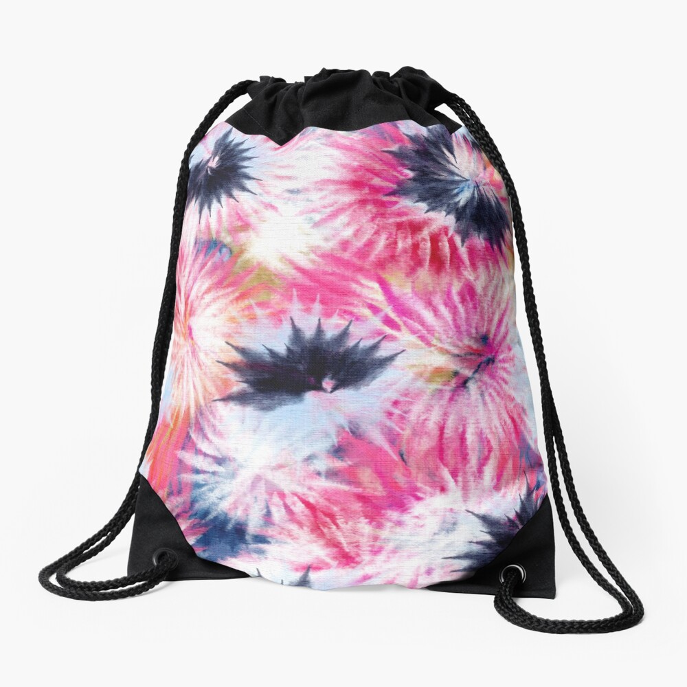 "Tie dye- pink, purple and blue" Drawstring Bag for Sale by Urvartist ...