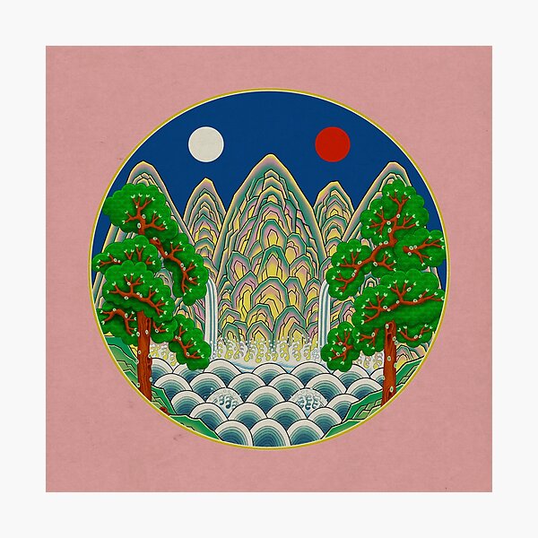 Lámina fotográfica «Cinco picos del sol y la luna en primavera: pintura ...