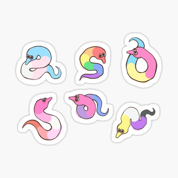 "pride worm on a string pack" Sticker for Sale by Vincentsprout | Redbubble