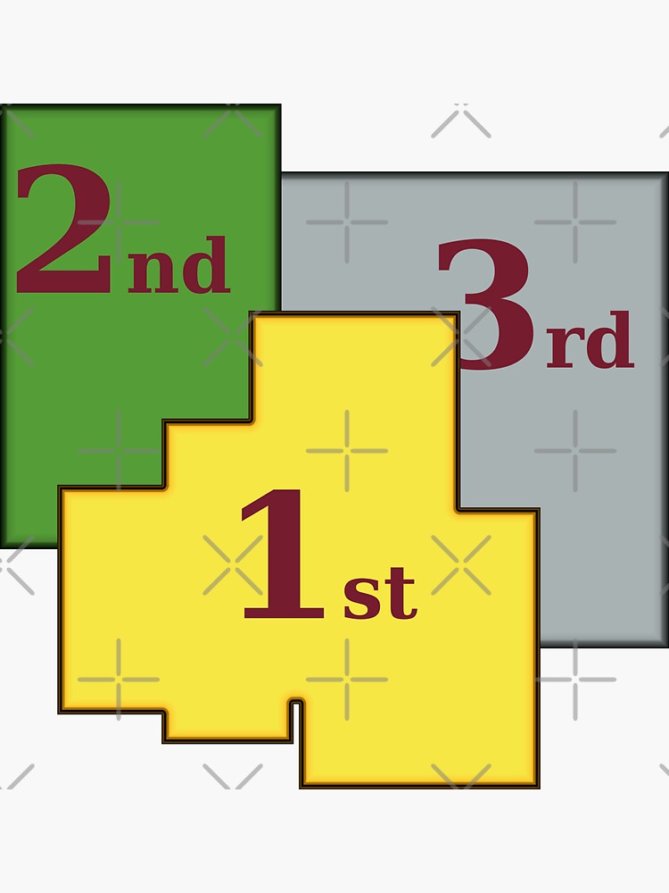 "Numbers 1st 2nd 3rd" Sticker for Sale by Nubians | Redbubble
