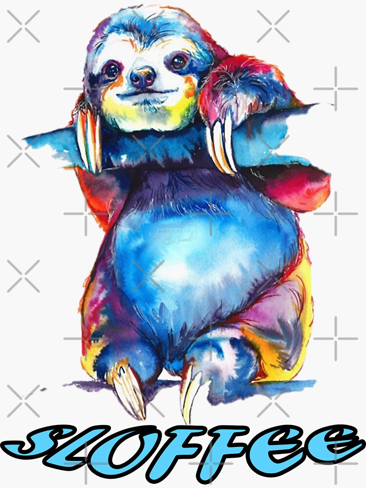 "SLOFFE-Evil Sloth " Sticker for Sale by flashdeals70 | Redbubble