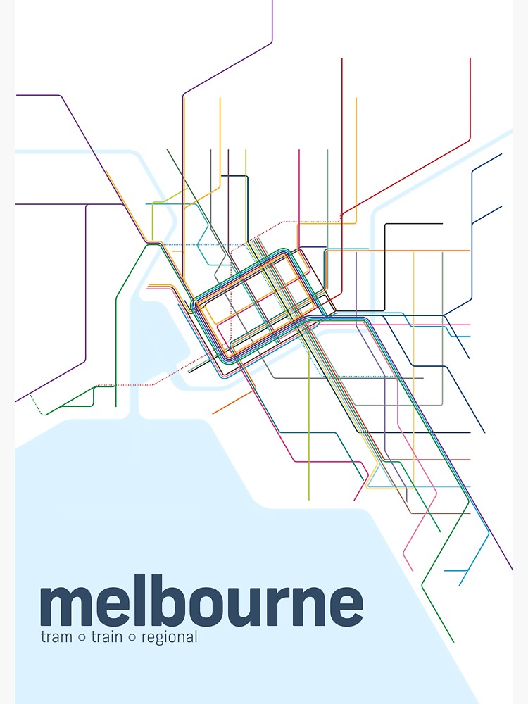 "melbourne transit map (day)" Sticker for Sale by ashjayeen | Redbubble