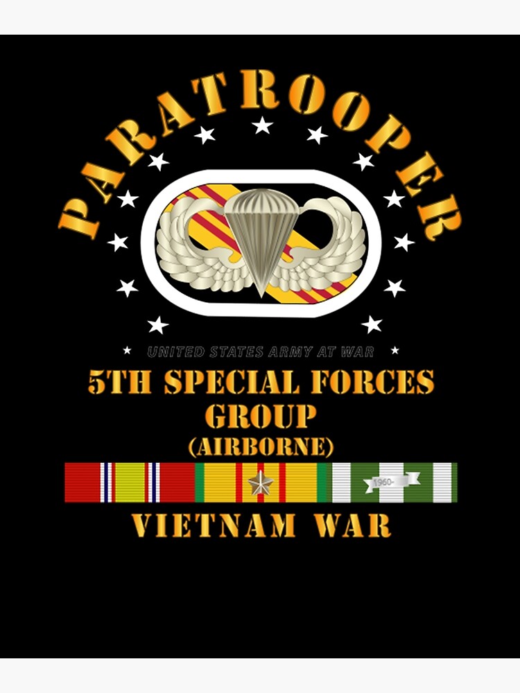 "5th SFG Oval w Paratrooper w VN SVC 5th Sfg Oval W" Poster by ...