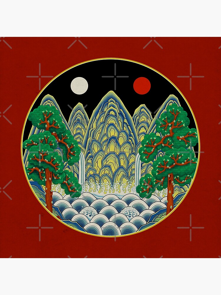 Lámina fotográfica «Cinco picos del sol y la luna en verano: pintura de ...