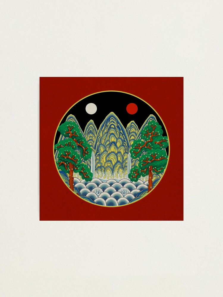 Lámina fotográfica «Cinco picos del sol y la luna en verano: pintura de ...