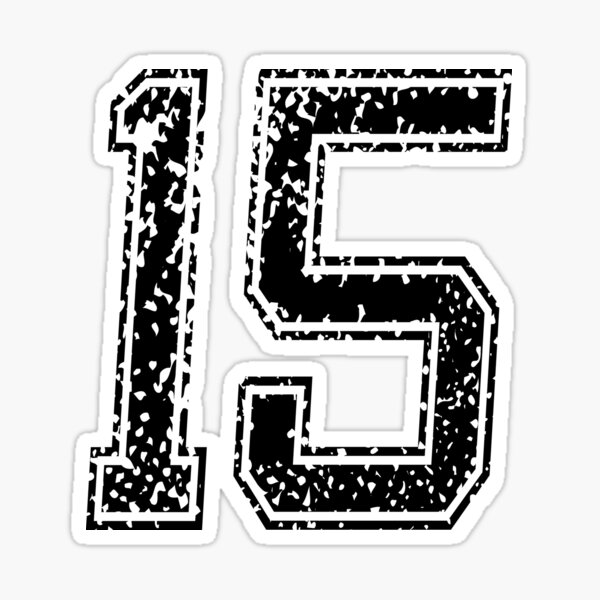 "15 fifteen number sport american football baseball basketball" Sticker ...