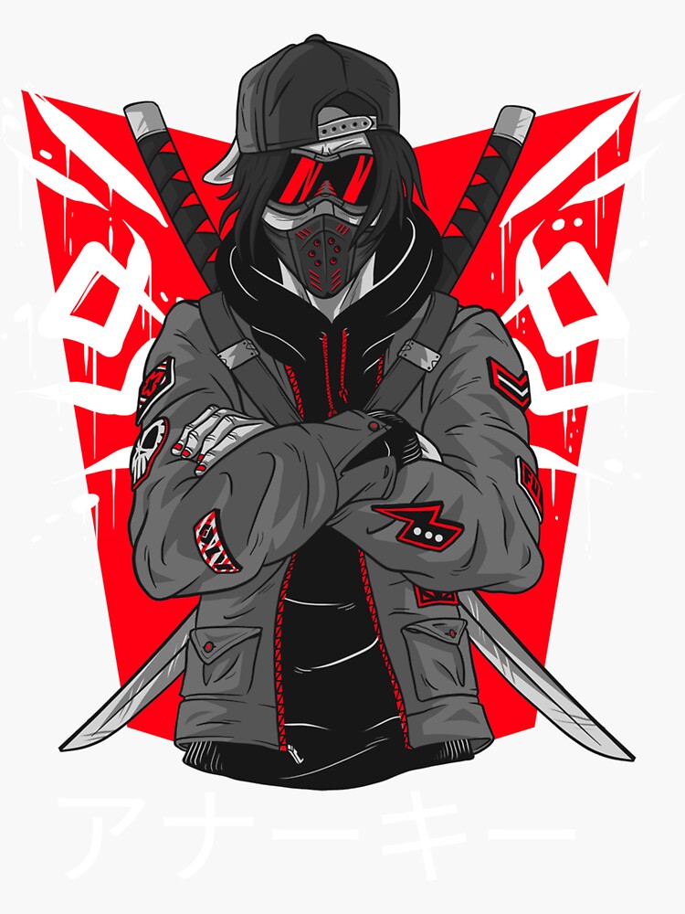"Japanese Anarchy Ninja" Sticker by Kirathri | Redbubble