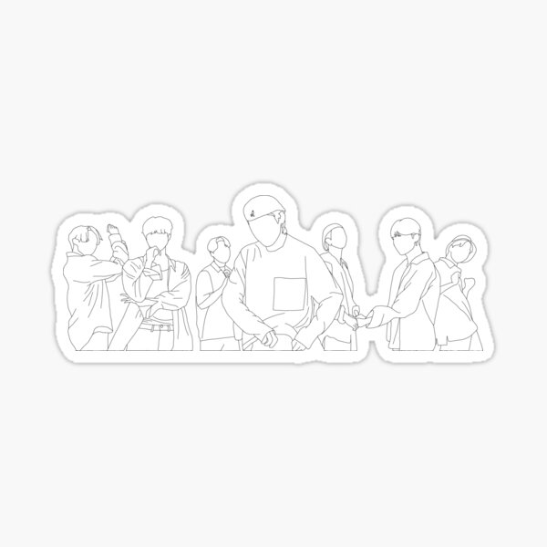 " BTS Dynamite mv line art " Sticker for Sale by NoonaStudio | Redbubble