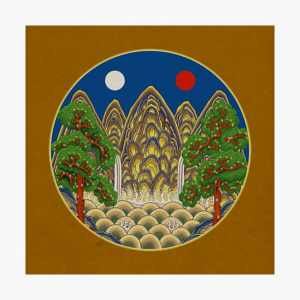 Lámina fotográfica «Cinco picos del sol y la luna en otoño: pintura del ...