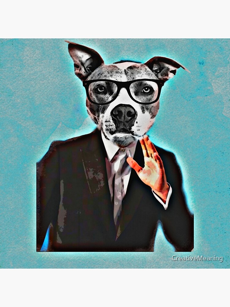 "Dog Man Reporter " Poster by CreativeMeaning | Redbubble