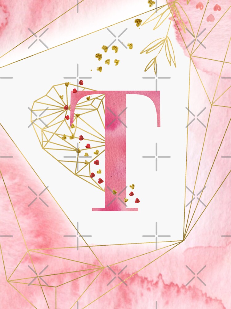 "Pink Gold Monogram T" Sticker for Sale by ElenaDanilo | Redbubble