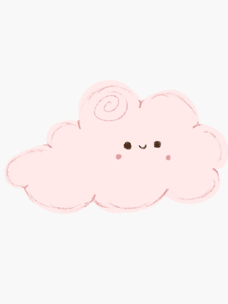 "Cute pastel pink cloud" Sticker for Sale by BerryExpress | Redbubble