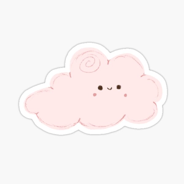 "Cute pastel pink cloud" Sticker for Sale by BerryExpress | Redbubble