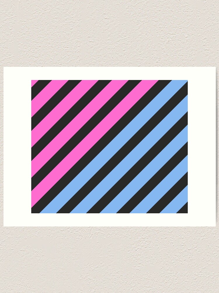 "Diagonal lines - Pink and blue color palette - black back ground" Art ...
