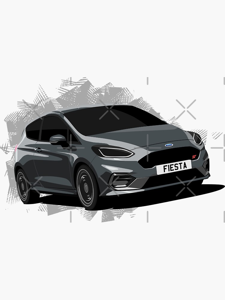 "Ford Fiesta ST" Sticker for Sale by AUTO-ILLUSTRATE | Redbubble