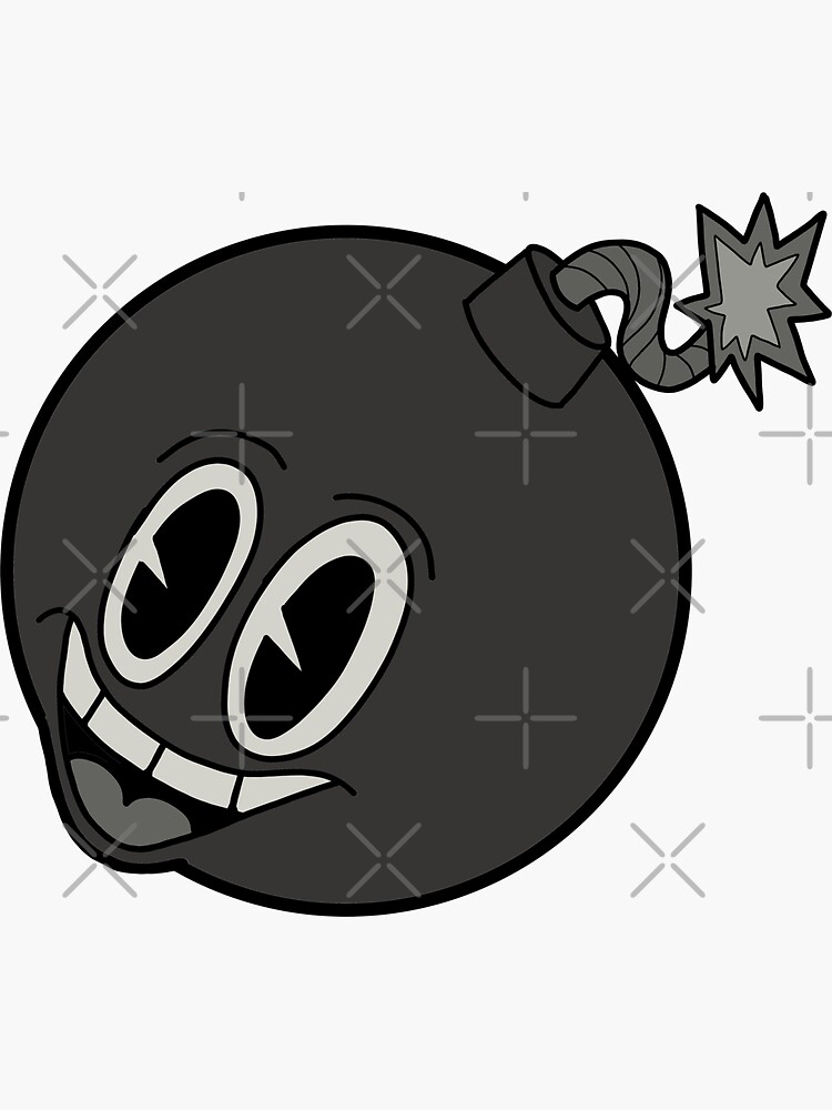 "Vintage Bomb Face" Sticker by Puffoo | Redbubble