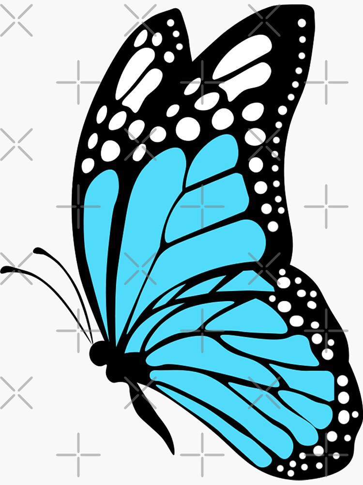 "blue monarch butterfly" Sticker by allyhom | Redbubble
