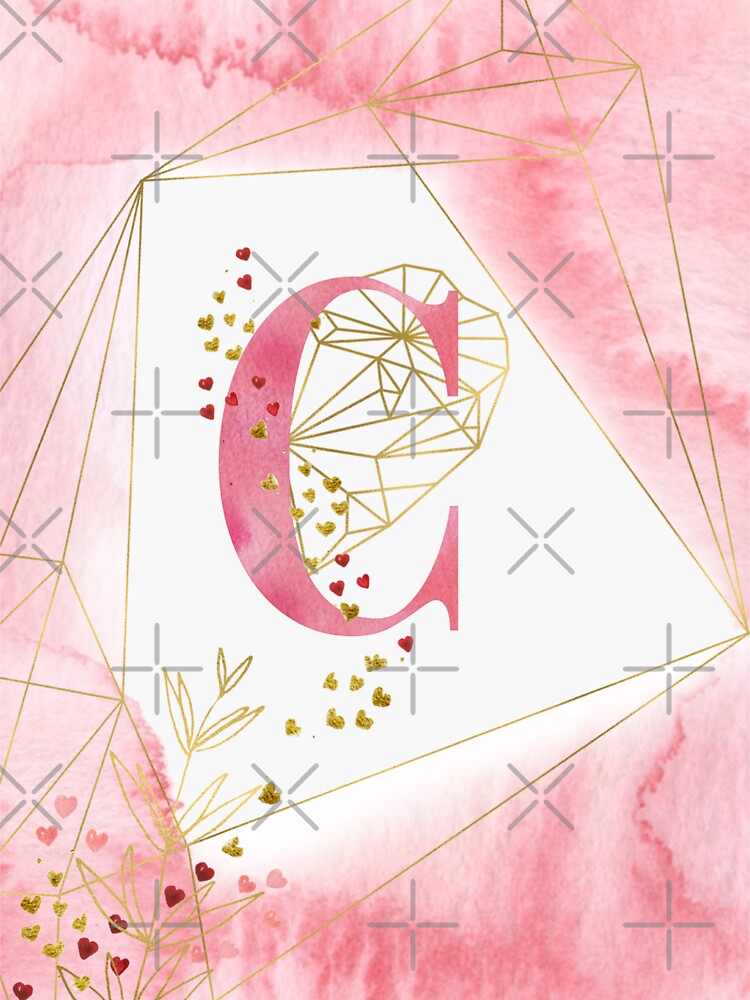 "Pink Gold Monogram C" Sticker by ElenaDanilo | Redbubble