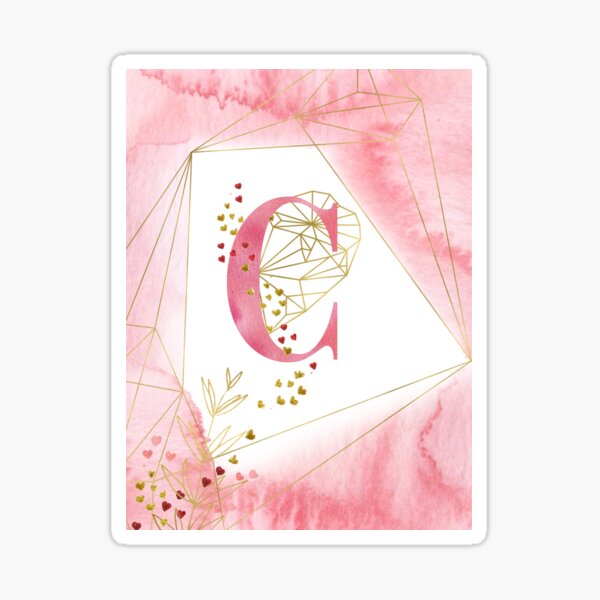 "Pink Gold Monogram C" Sticker by ElenaDanilo | Redbubble