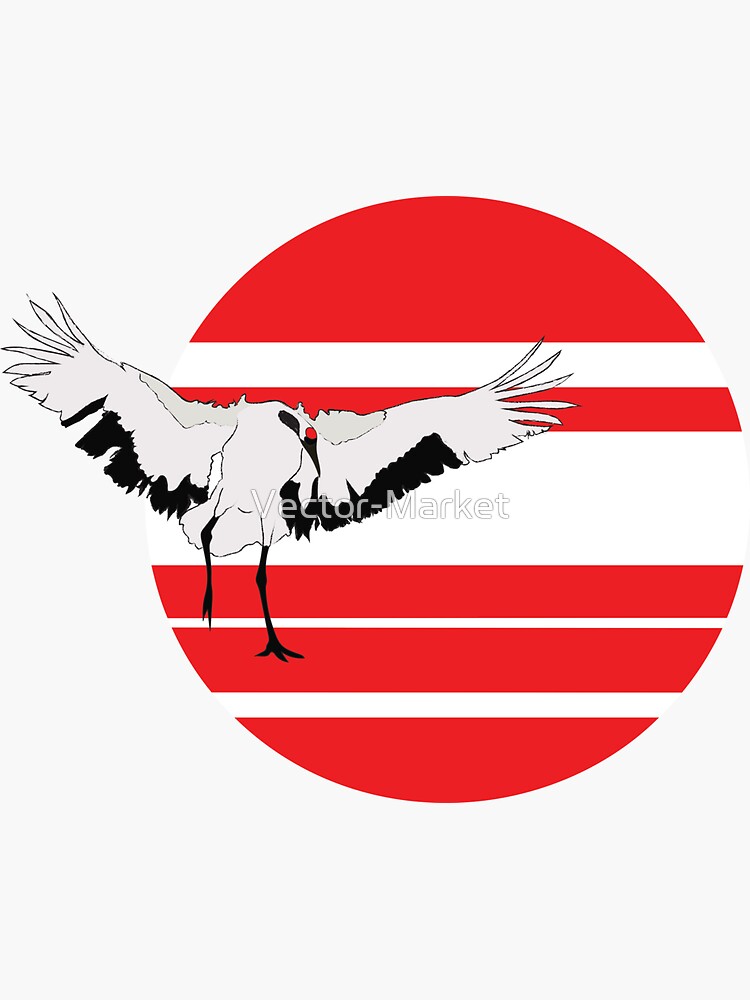 "Japanese Crane" Sticker for Sale by Vector-Market | Redbubble