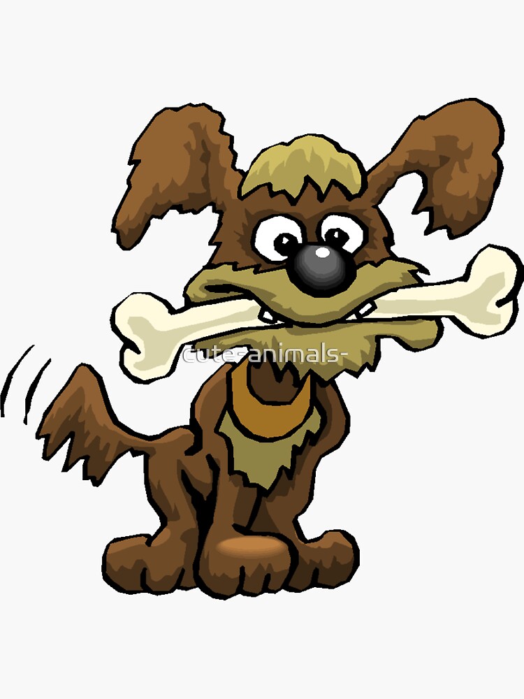 "Scruffy Brown Dog Cartoon - Cute Animals / Pets / Puppies - Stickers ...