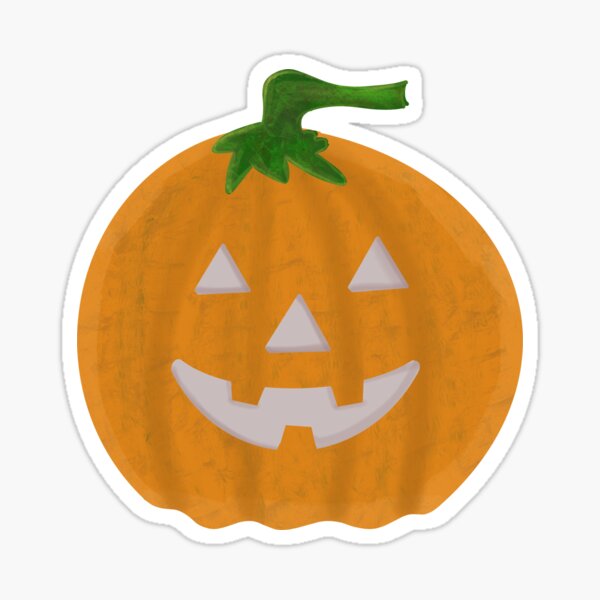 "Laughing Pumpkin Face" Sticker by riverswardrobe | Redbubble