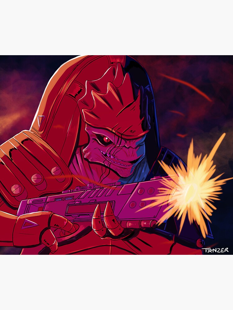 Mass Effect Urdnot Wrex Sticker For Sale By Tanzerart Redbubble