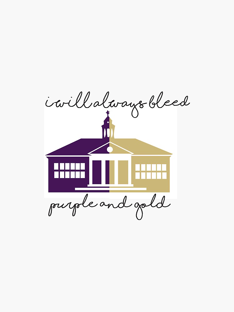 "Bleed Purple and Gold" Sticker for Sale by FLOColorguard | Redbubble