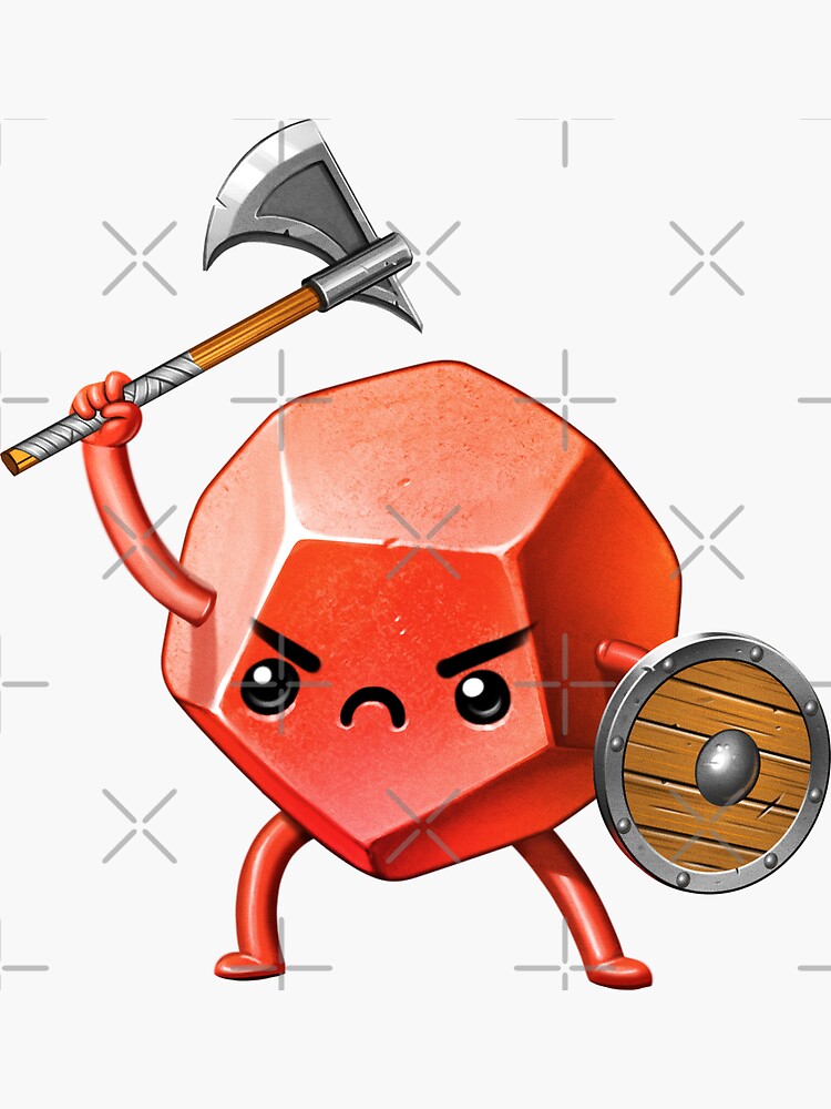 "RPG Dice Sticker Red D12 Barbarian" Sticker by andremuller | Redbubble