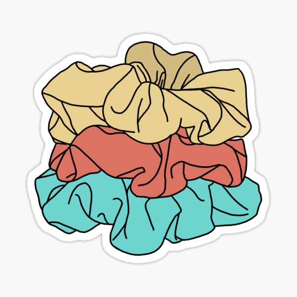"Scrunchie Pile" Sticker by CheerfulArt101 | Redbubble