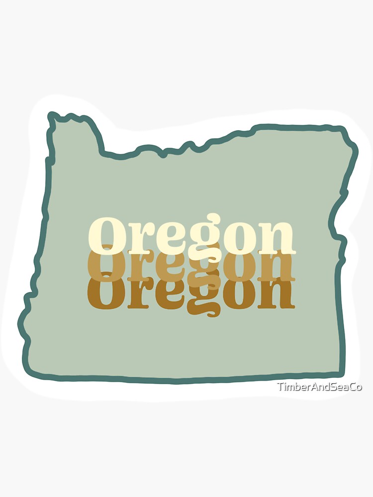 "Oregon State Sticker" Sticker for Sale by TimberAndSeaCo | Redbubble