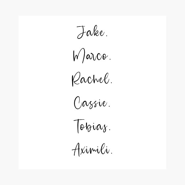 Lámina fotográfica «Fan de Animorphs - Jake, Marco, Rachel, Cassie ...